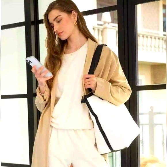 Walter Baker | Bags | Walter Baker Leather Trimmed Canvas Tote | Poshmark